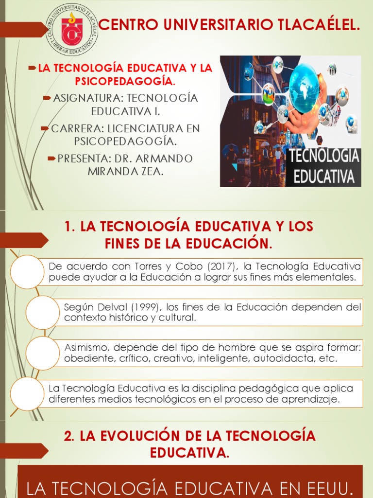 Presentación-Tecnología Educativa (701-702) | PDF | Enseñando | Tecnología de información y ...