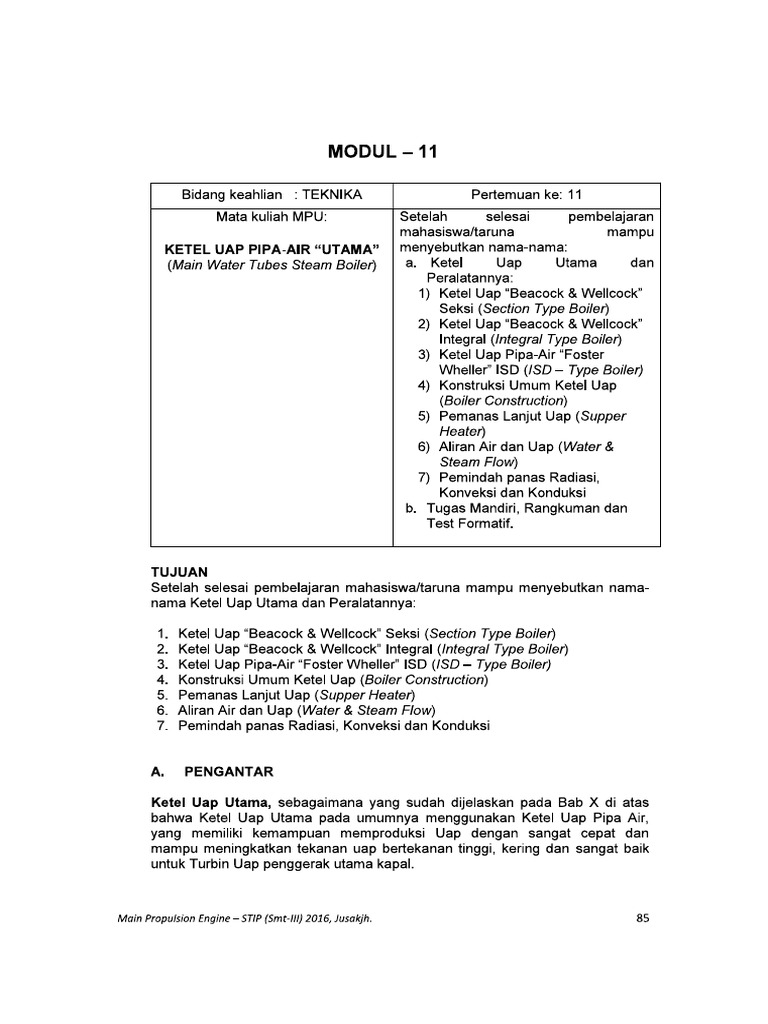 MODUL-11 (Ketel Uap Pipa Air) | PDF