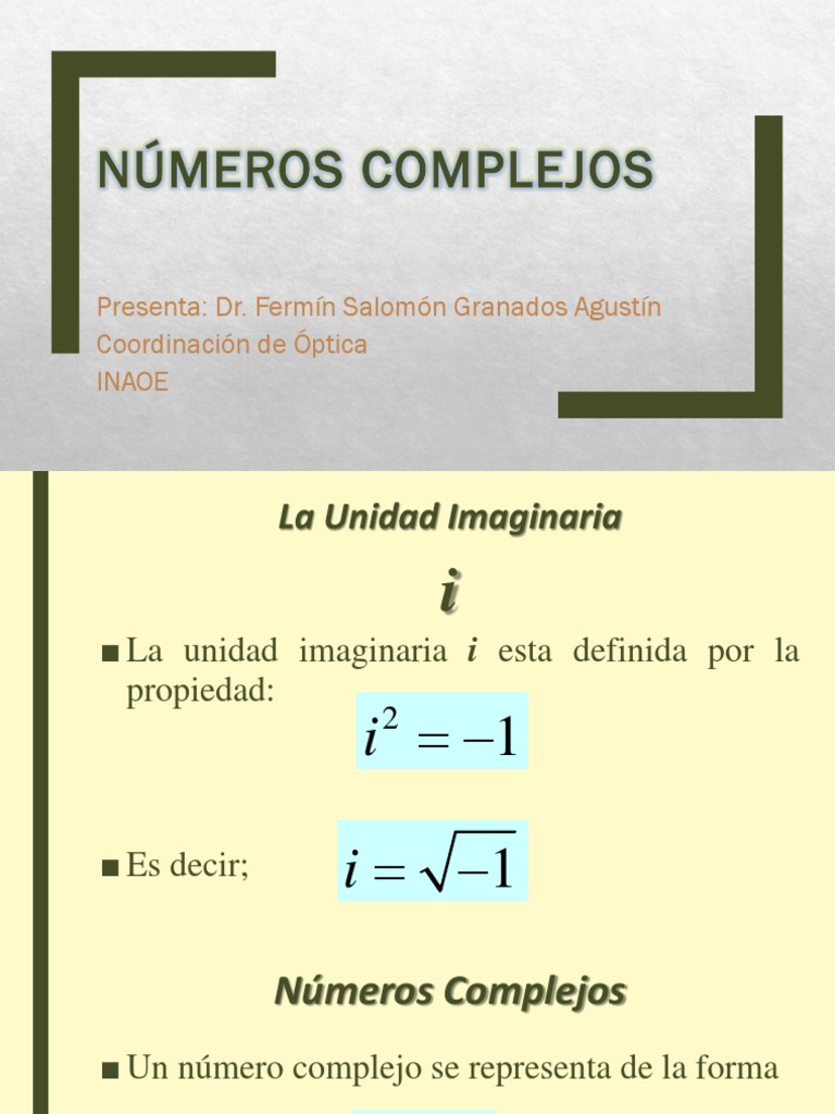 Números Complejos I | Descargar gratis PDF | Número complejo | Álgebra