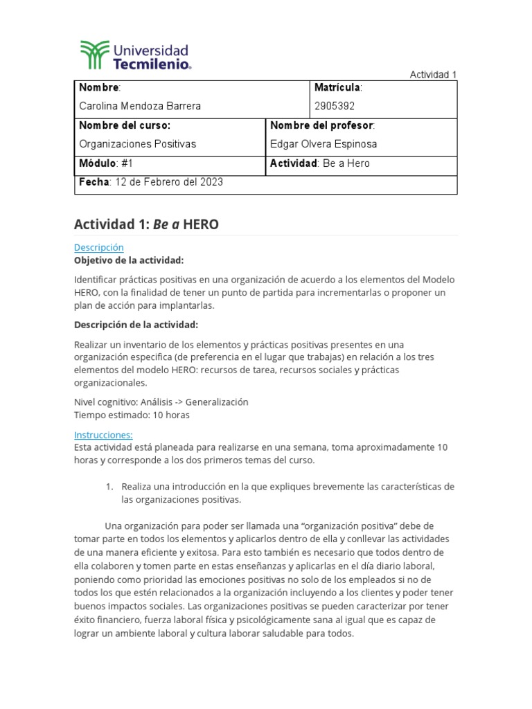 Análisis de prácticas positivas en una organización mediante el modelo ...