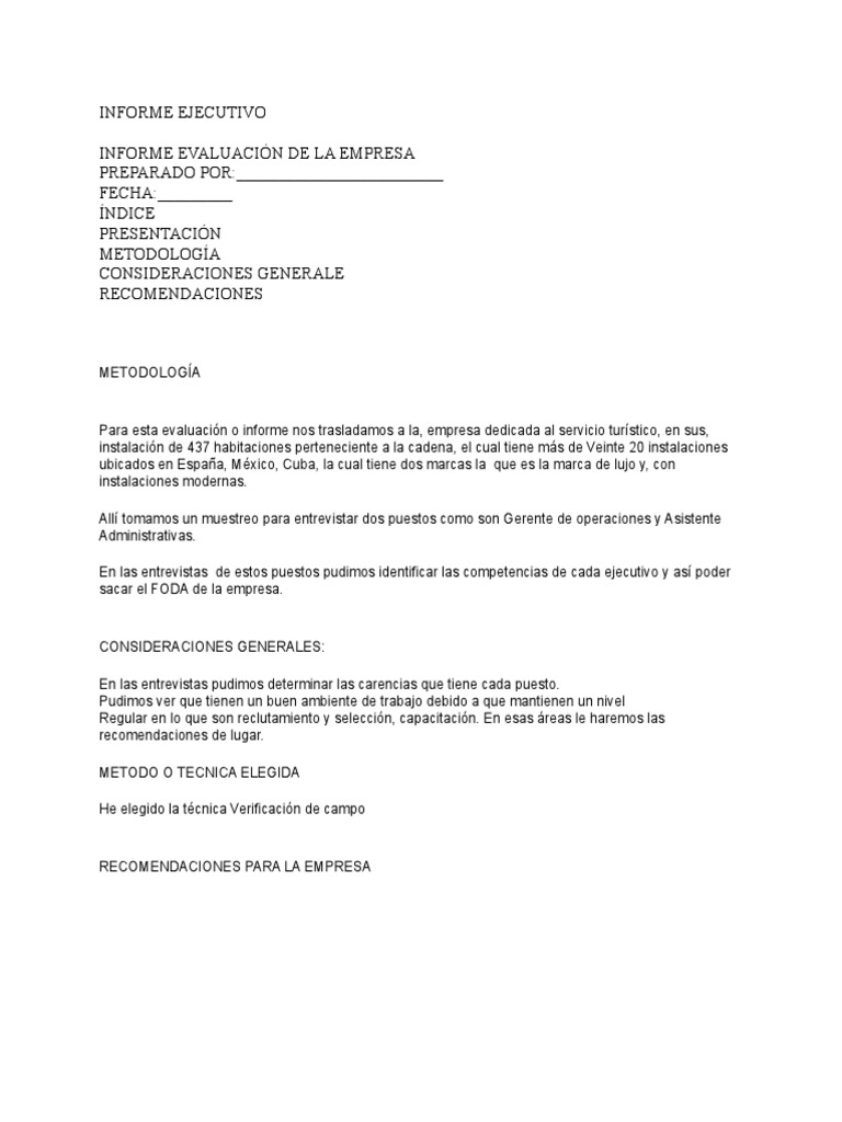 Informe Ejecutivo | PDF