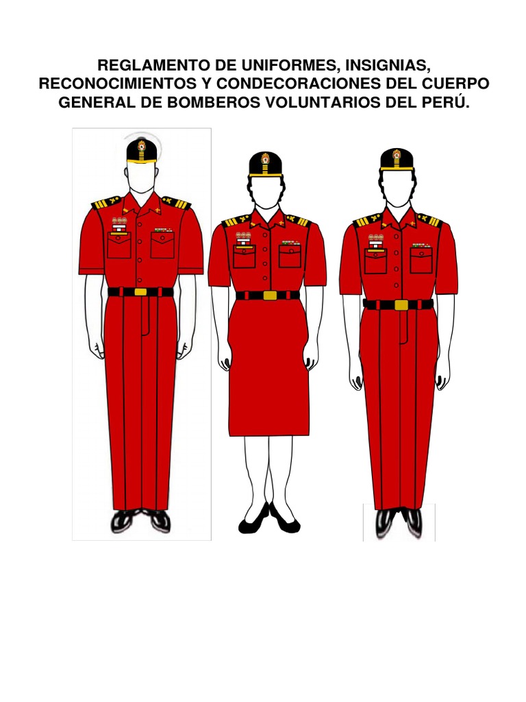 Reglamento de Uniformes Bomberos Perú | PDF | Productos cosméticos | Barba