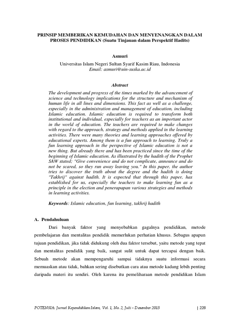 3188 8974 1 PB | PDF | Hadith | Islamic Ethics