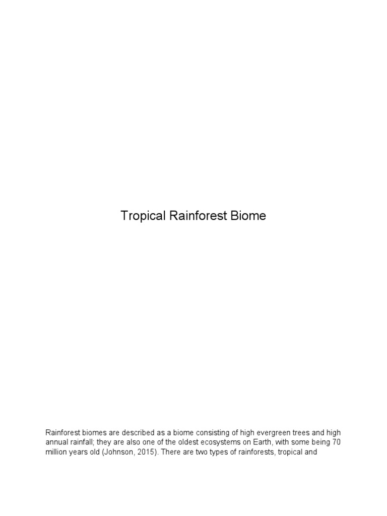 Tropical Rainforest Biome | PDF | Tropics | Rainforest