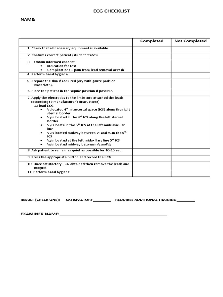 EKG Checklist April 2022 | PDF