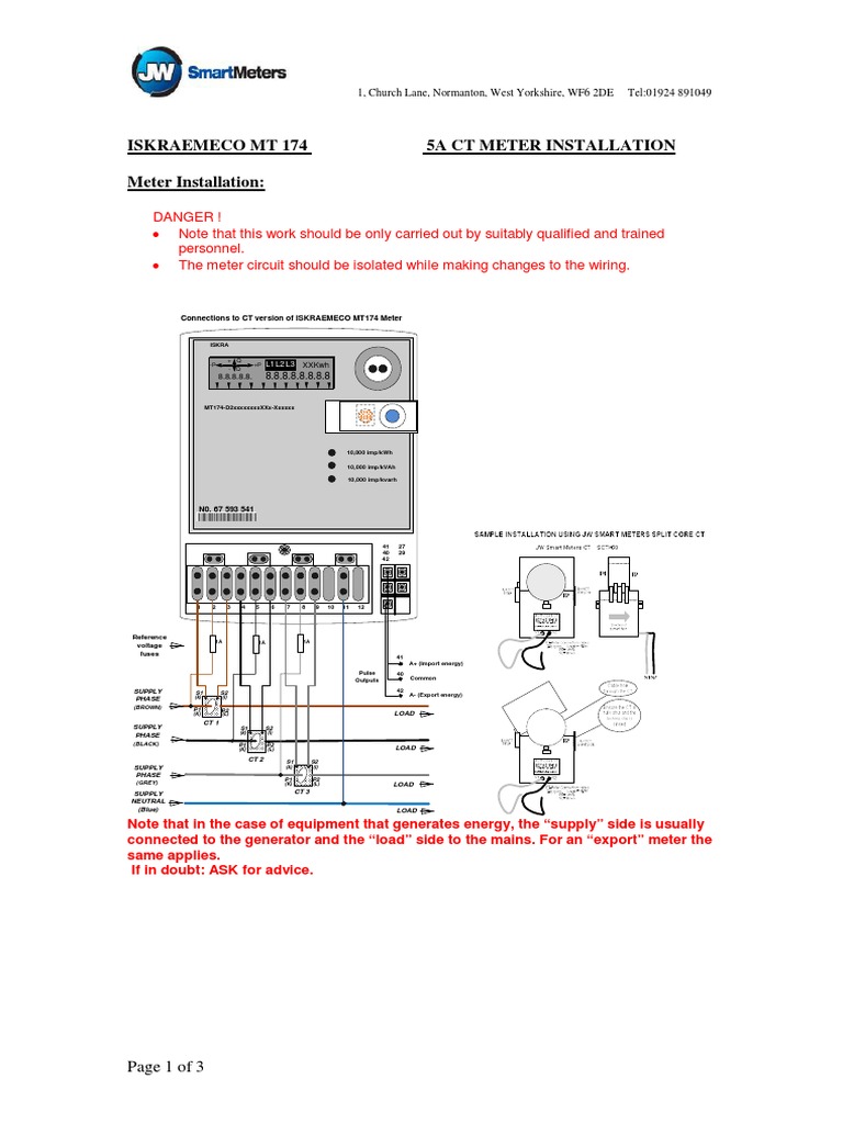Iskra MT174 CT Meter Installation Guide | PDF | Fuse (Electrical ...