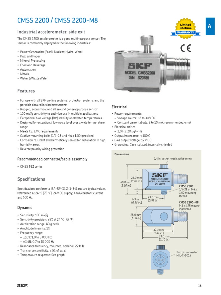 SKF Sensor CMSS 2200 | PDF