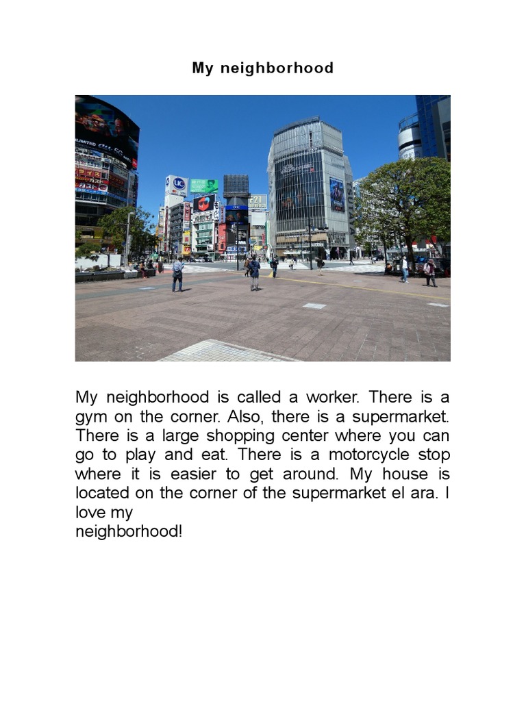 Talking About My Neighborhood | PDF