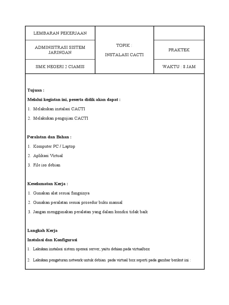 Jobsheet Cacti Dandy | PDF | Komputer