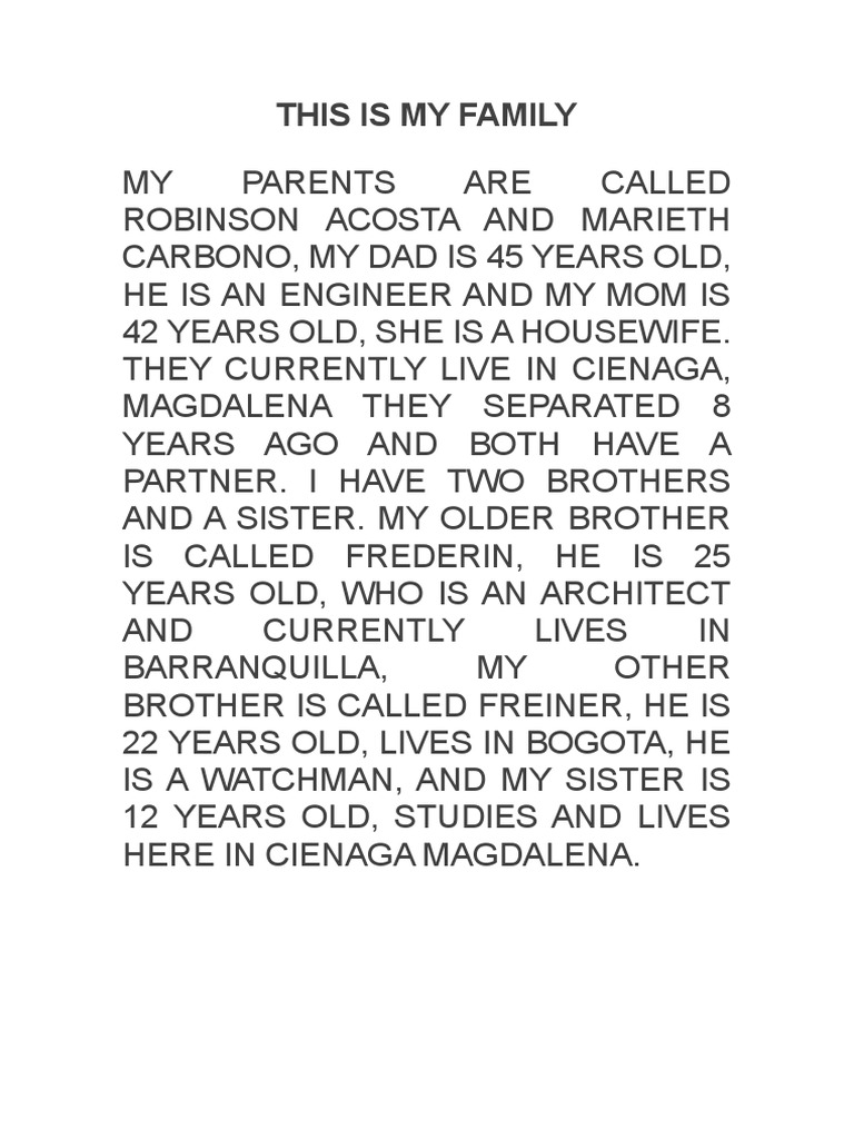 My Family: Members and Background | PDF