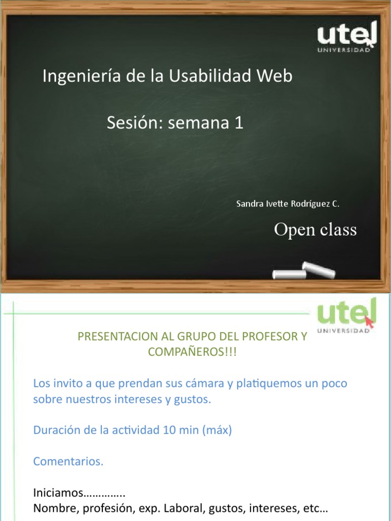 Openclass Semana 1 Bienvenida Usabilidad | PDF | Usabilidad | Usuario (informática)