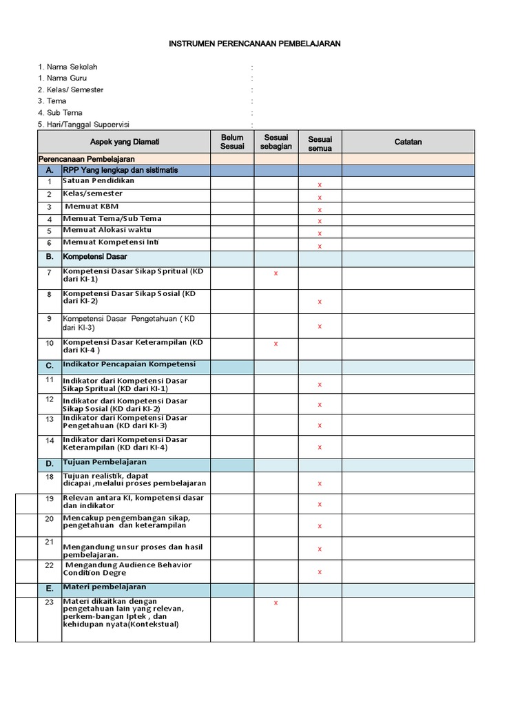 Instrumen Supervisi Kontekstual | PDF | Karier & Perkembangan | Seni