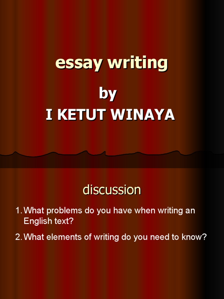 Essential Elements of Essay Writing | PDF | Personal Computers | Classroom