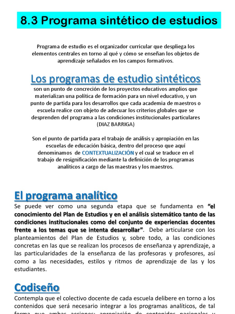 Programa Sintetico Exposicion | PDF | Educación de la primera infancia ... Programa Sintetico Exposicion | PDF | Educación de la primera infancia ...