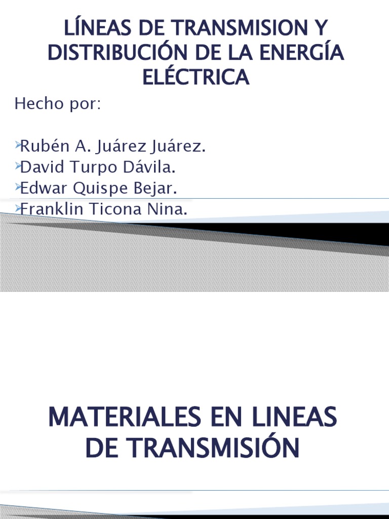 Lineas de Transmisión y Distribución 01 | PDF | Línea de transmisión ...