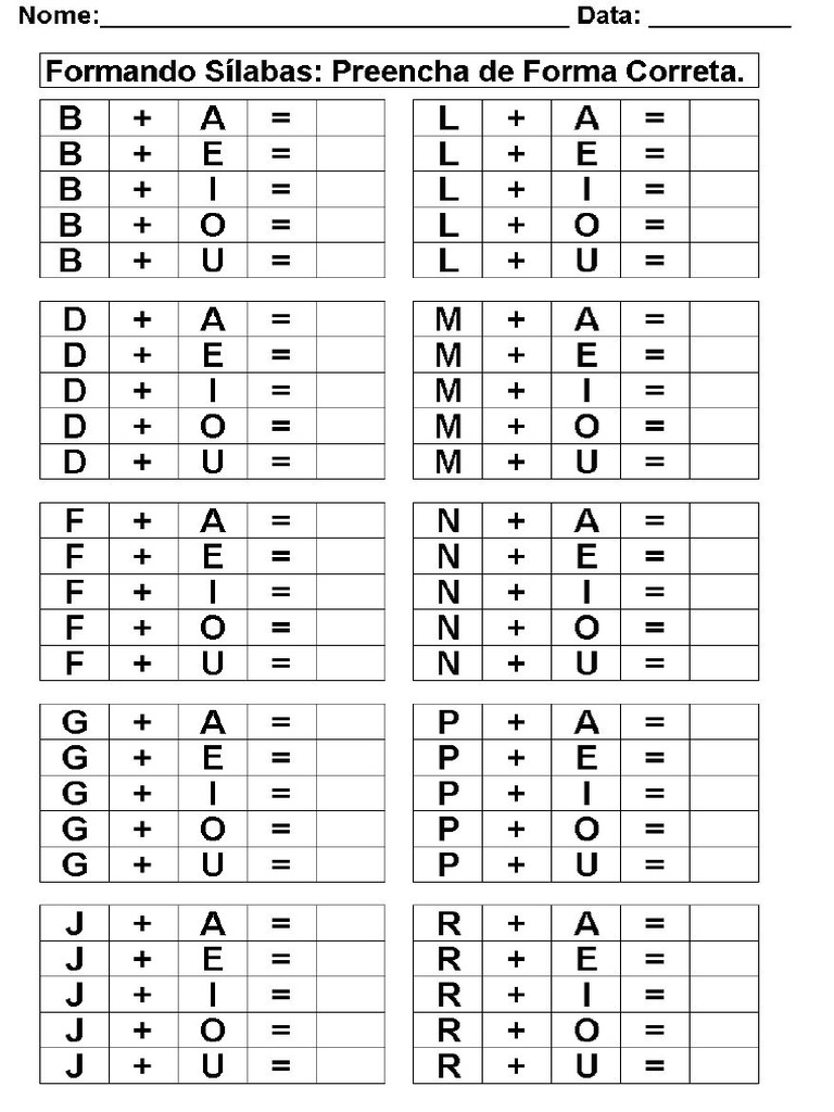 Formando Silabas 1 | PDF