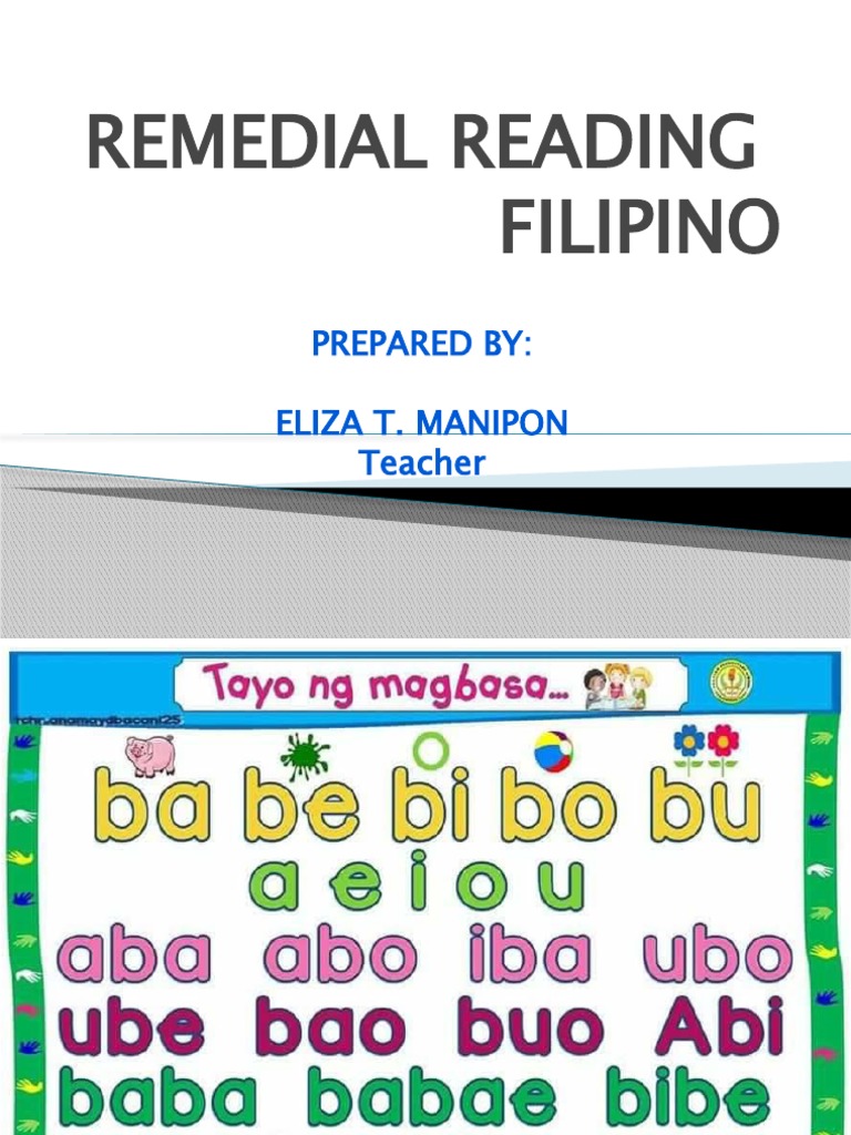 Remedial Reading Filipino For Slow Readers | PDF