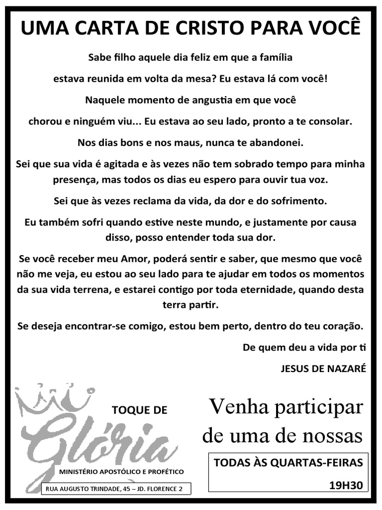 Carta para Deus | PDF | Jesus | Amor