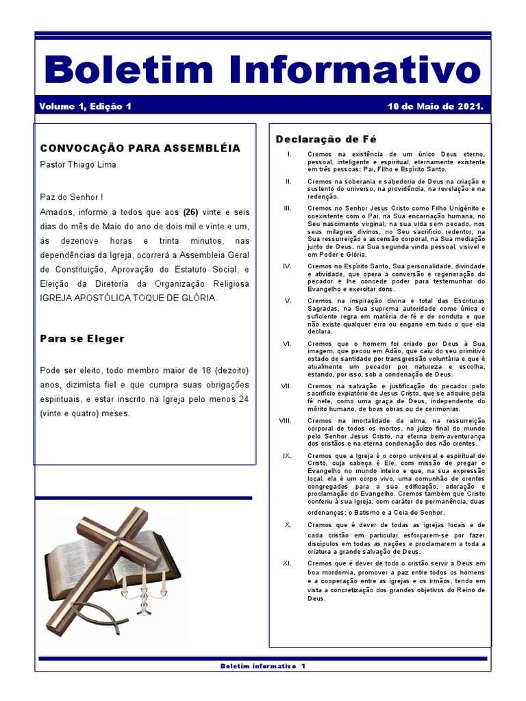 Boletim Informativo | Download grátis PDF | Salvação | Igreja católica