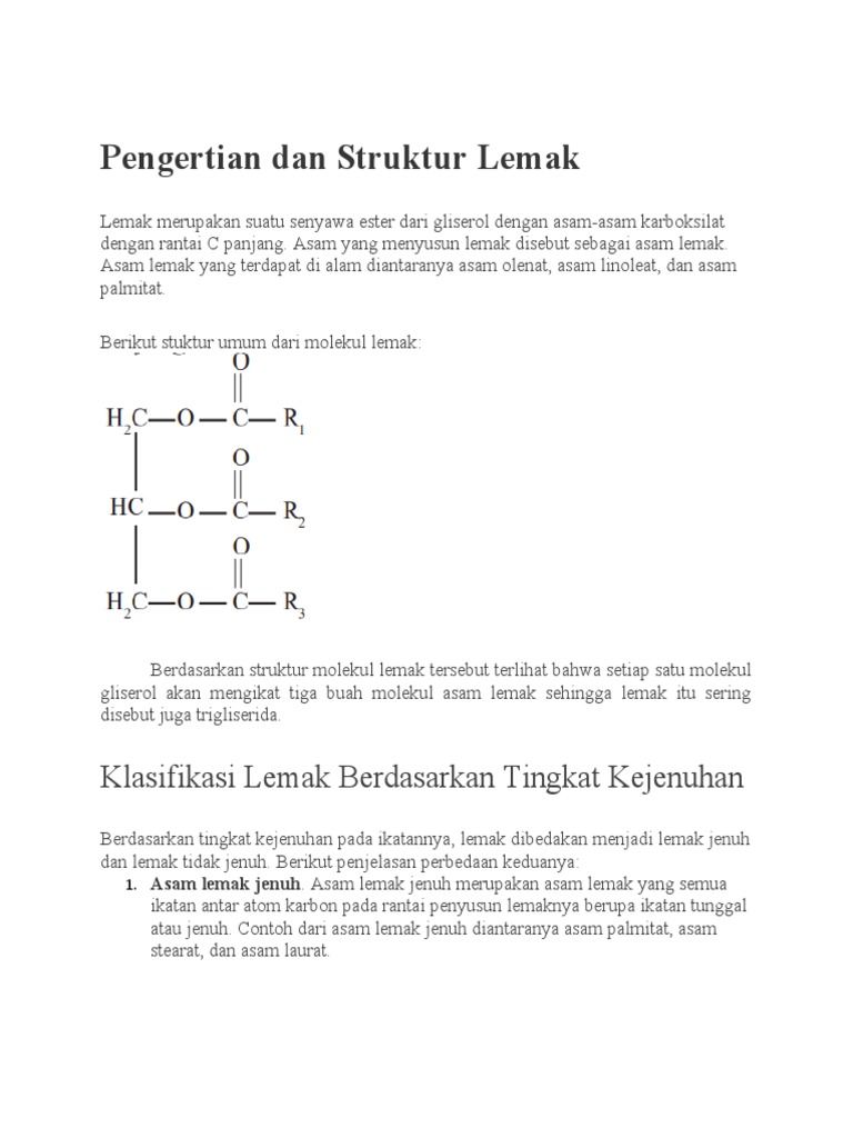Struktur dan Sifat Lemak | PDF