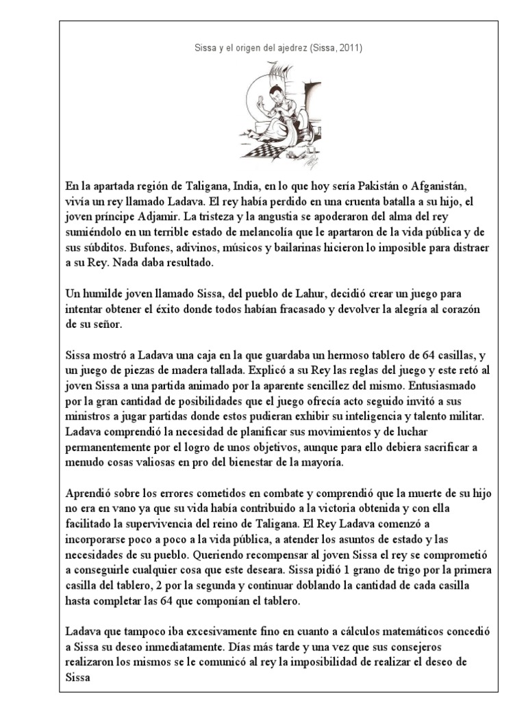 Sissa y el origen del ajedrez | PDF