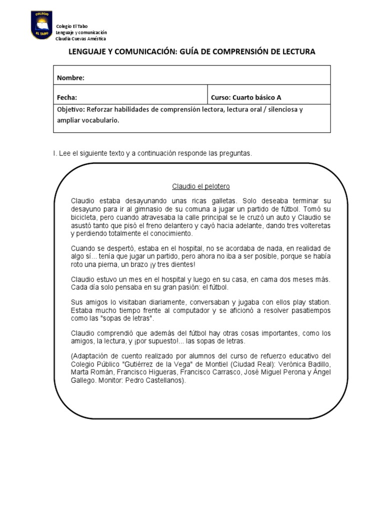 Guía de Lenguaje | PDF