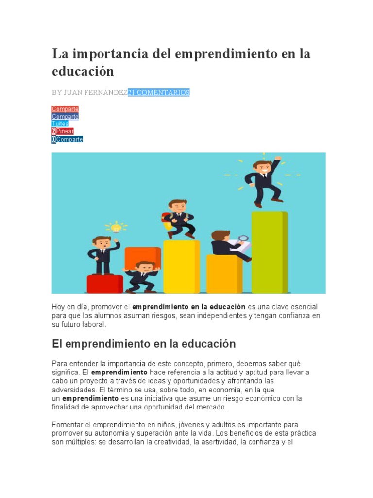 La Importancia Del Emprendimiento en La Educación | PDF | Iniciativa ...