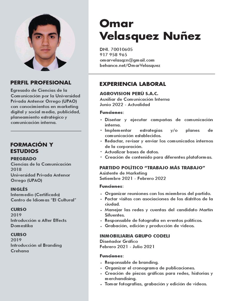 CV Omar Velasquez | PDF | Comunicación | Marketing