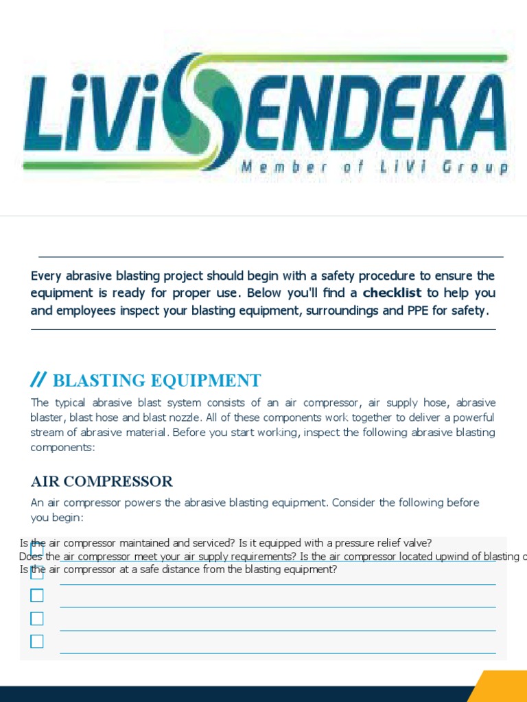 Checklist Sandblasting | Download Free PDF | Personal Protective ...