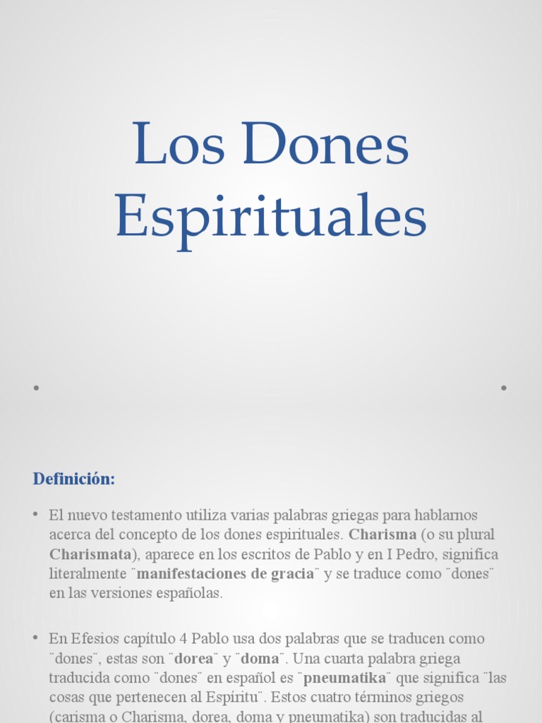Dones Espirituales y Su Propósito | PDF | Profecía | Carisma