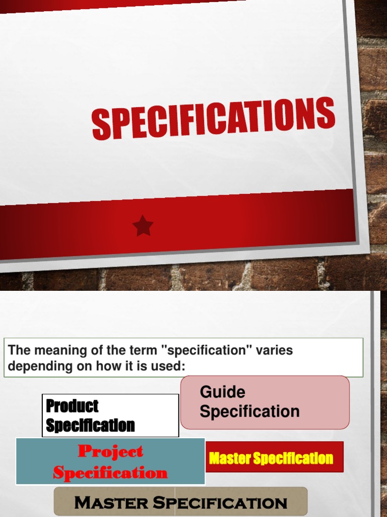 Introduction To Specifications | PDF