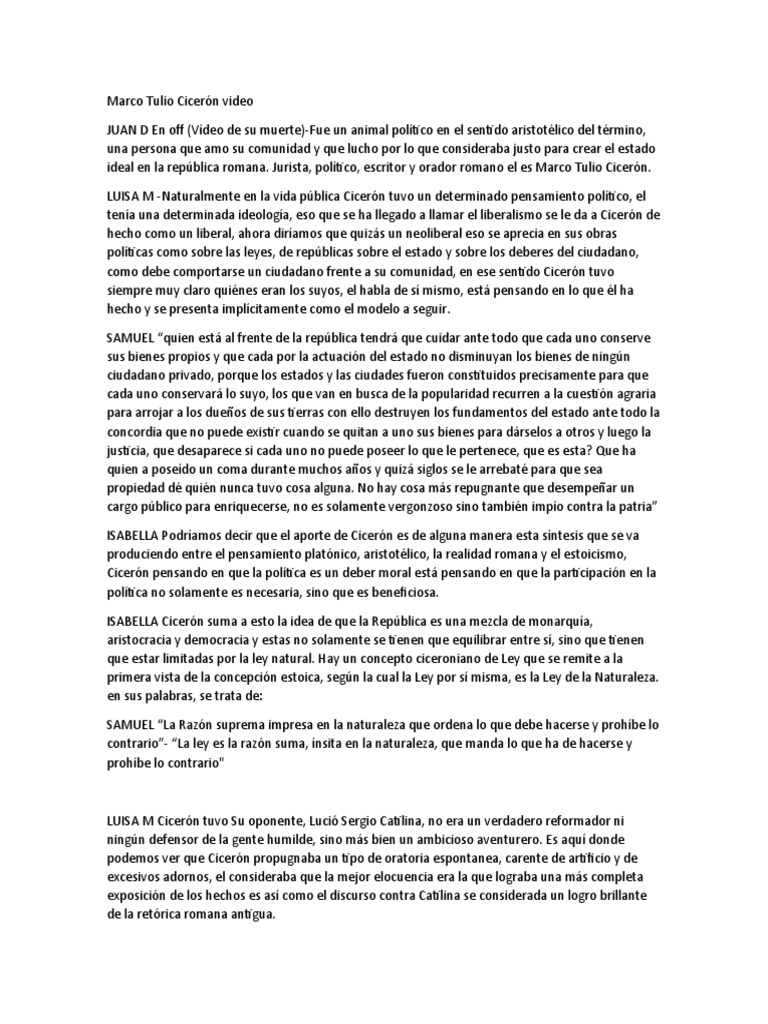 Biografía breve de Cicerón | PDF | Cicerón | República