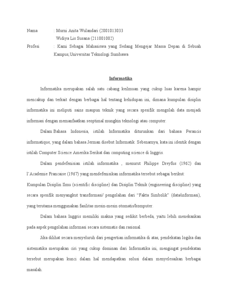 Artikel Teknik Informatika | PDF
