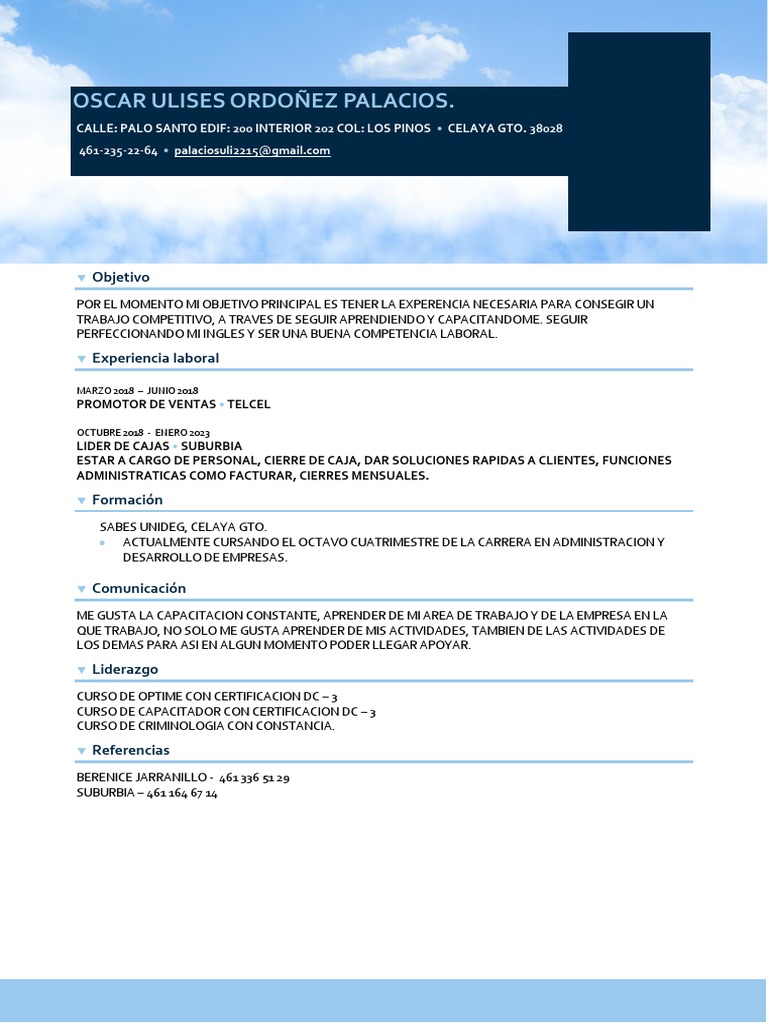 Oscar Ulises Ordoñez Palacios | PDF