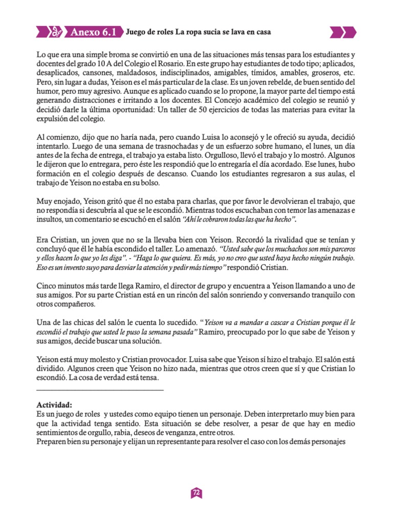Conflicto Escolar: El Caso de Yeison | PDF