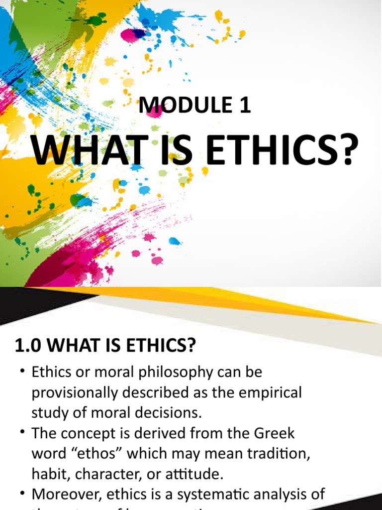 Ethics Chapter 1 | PDF | Morality | Psychology