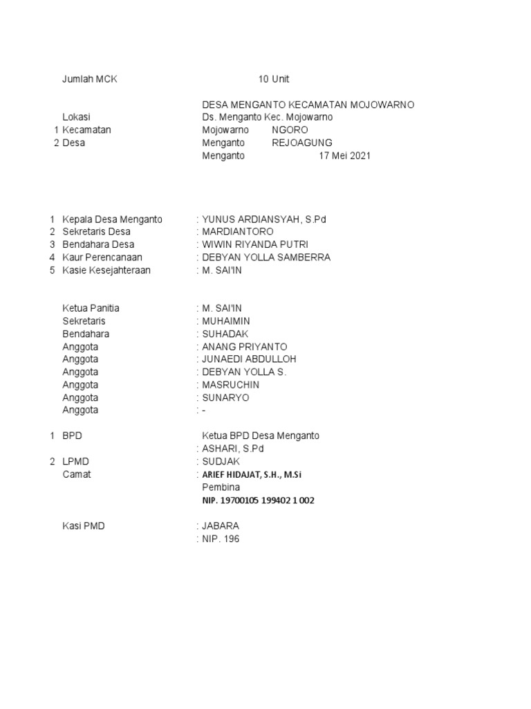 RAB Sumur Resapan Berkadang Menganto 2021 | PDF