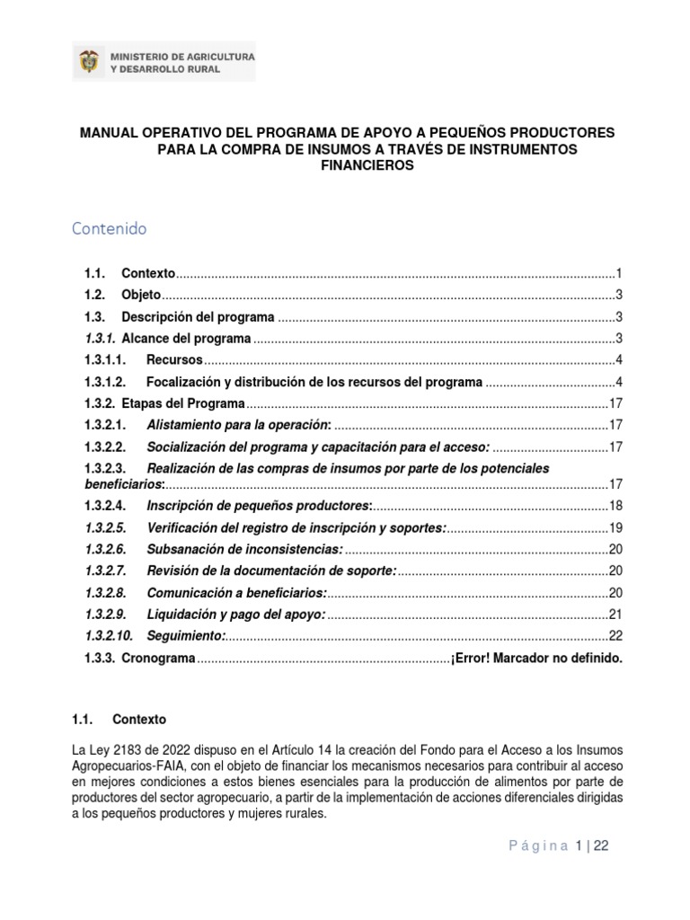Manual Operativo Faia | PDF | Índice de precios al consumidor | Agricultura