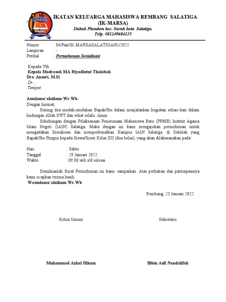 Surat Sosialisasi | PDF