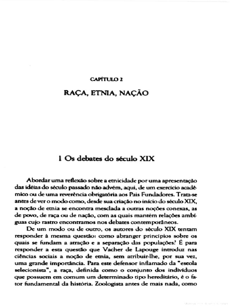 Teorias Da Etnicidade | PDF | Raça (categorização humana) | Nação