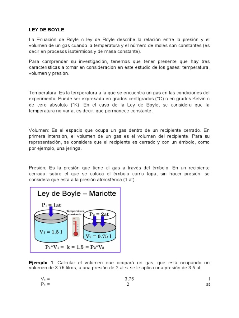 Fisicoquimica Ley de Boyle y Charles | PDF | Gases | Temperatura