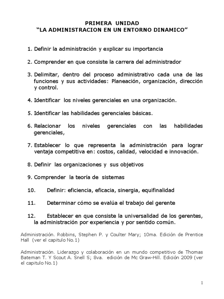 Los conceptos fundamentales de la administración en organizaciones ...