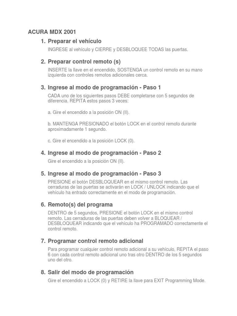 Acura MDX 2001 | PDF