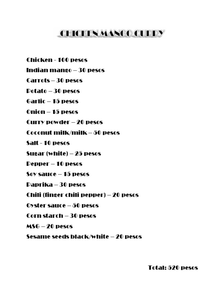 F And B 1 Lab Costing PDF