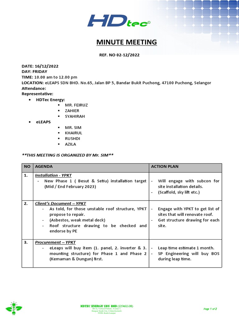Minute Meeting Bil 02 | PDF | Science & Mathematics | Technology ...