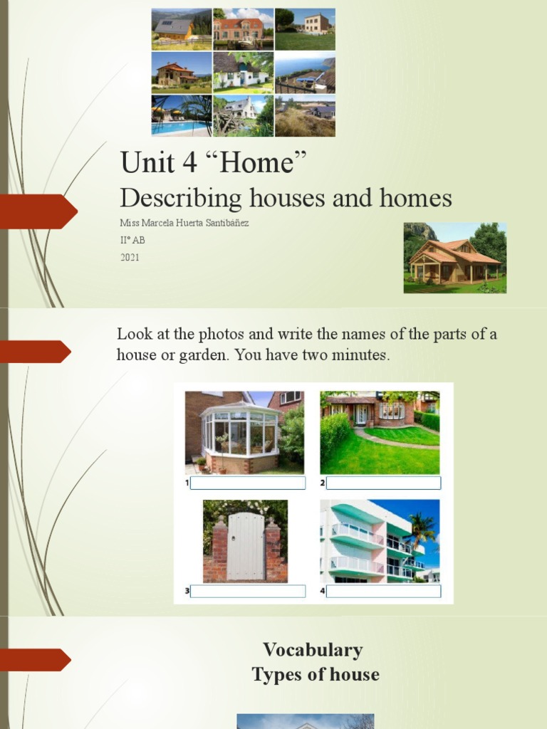 Unit 4 Vocabulary Descibing Houses and Homes | PDF | Basement | Mobile Home