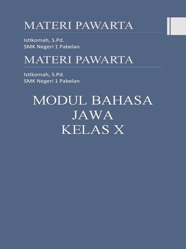 Unsur dan Struktur Teks Pawarta | PDF | Karier & Perkembangan | Kajian ...