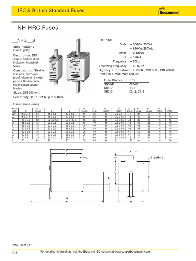 Katalog Fuse NH Bussmann | PDF | Fuse (Electrical) | Manufactured Goods