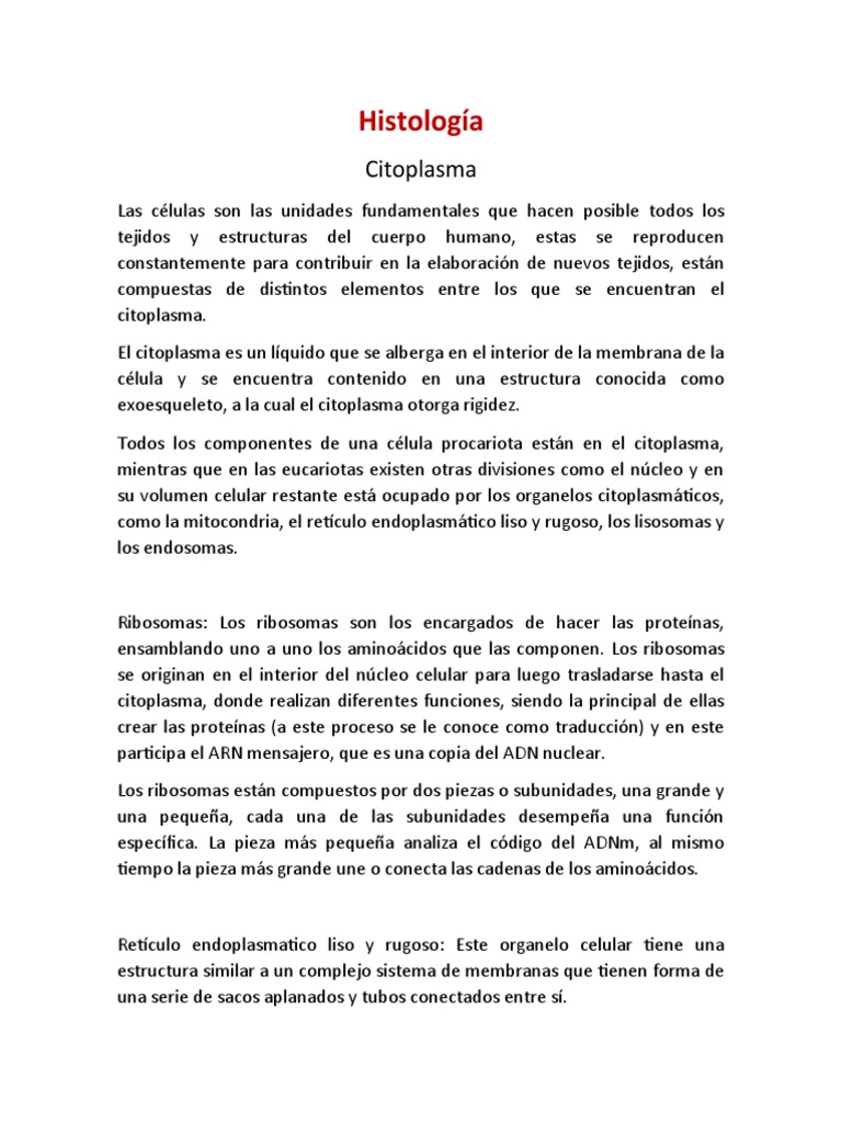 Cito Plasma | PDF | Citoplasma | Ribosoma