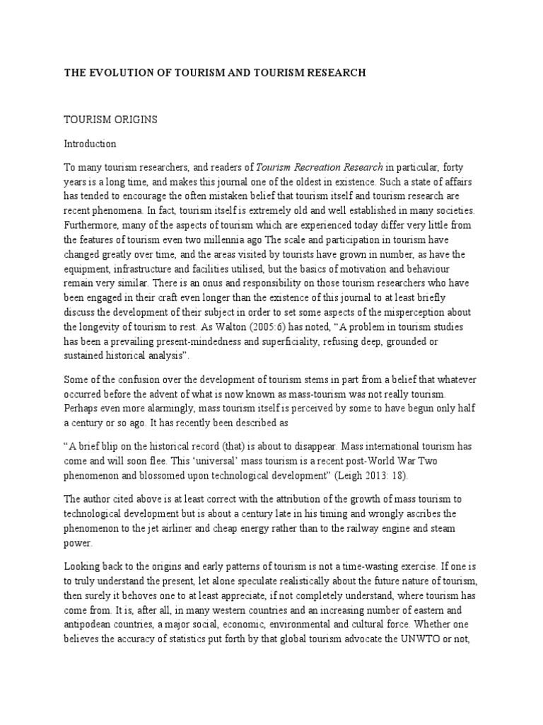 Evolution of Tourism Research Insights | PDF | Tourism | Sustainability